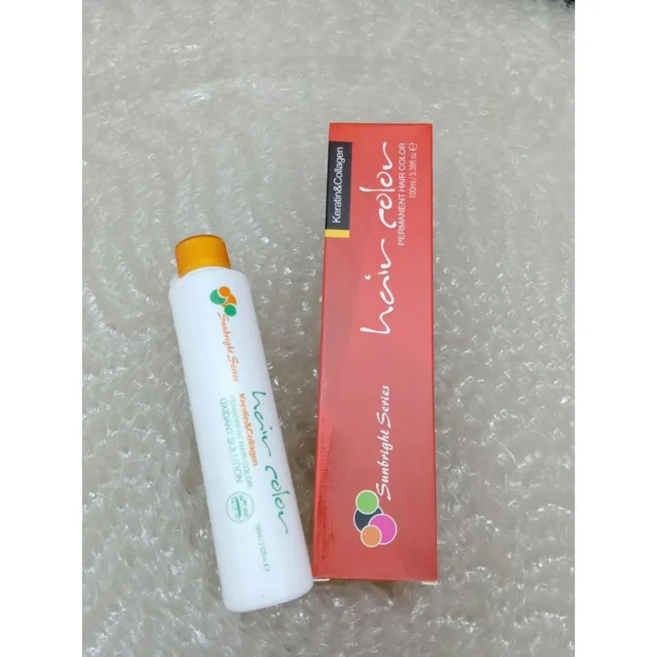 sunbright hair color with oxidizing ( 7.5 red brown ) | Lazada PH