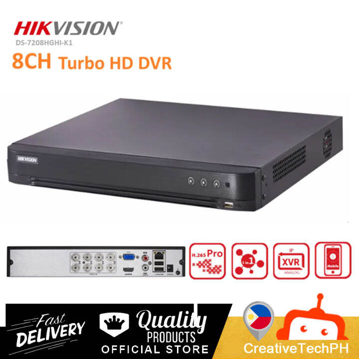 HIKVISION 8CH DVR DS-7208HGHI-K1(S) 8CH 1080p Lite H265 DVR 1 SATA ...