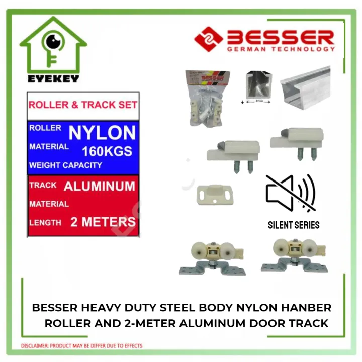 BESSER HEAVY DUTY STEEL BODY NYLON HANBER ROLLER and 2-meter Aluminum ...