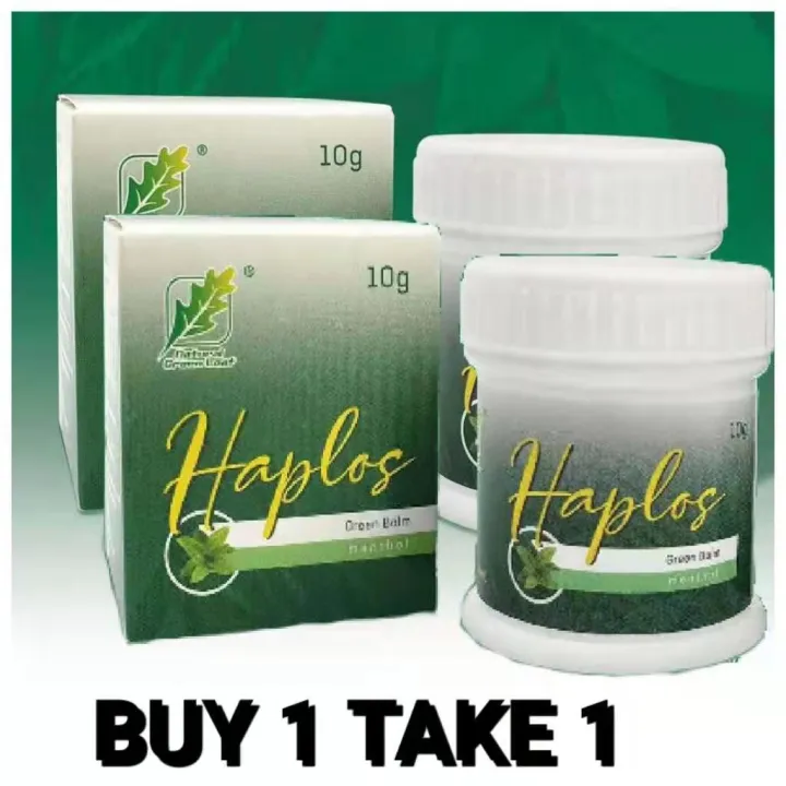 ( Buy 1 take 1 ) HAPLOS Green Balm Menthol 10g | Lazada PH