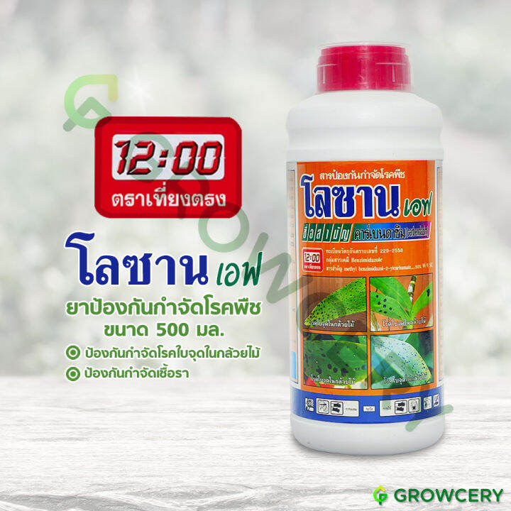[G.] โลซานเอฟ คาร์เบนดาซิม สารป้องกัน และกำจัดโรคพืช ขนาด 500 มล. ยี่ห้อ ตราเที่ยงตรง (ป้องกัน ...