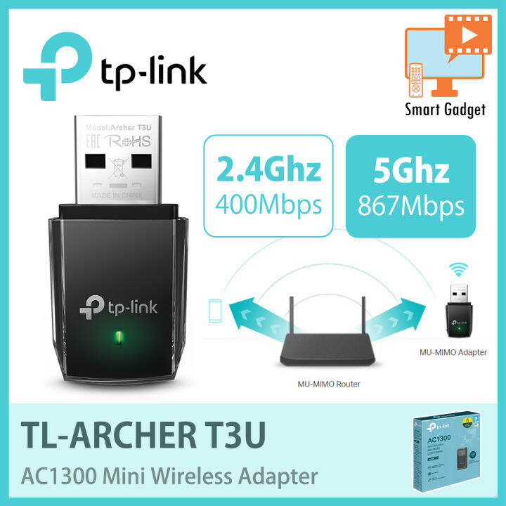 TP-Link ARCHER T3U AC1300 Mini size WiFi MU-MINO USB 3.0 Adapter Dual ...