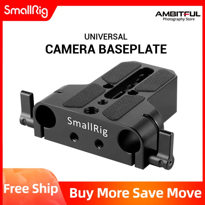 SmallRig Universal Dslr Camera Base Plate with 15mm Rod Rail Clamp for ...