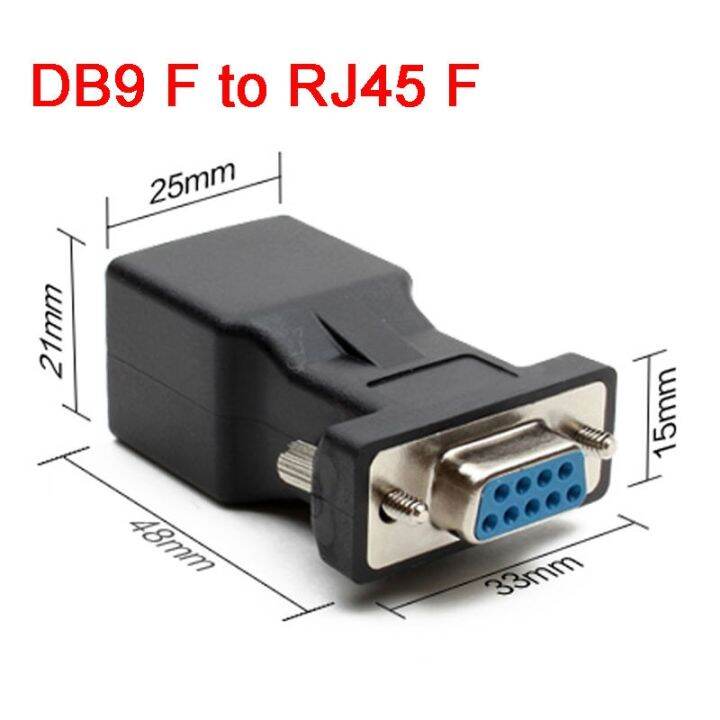 DB9 connector RS232 COM Female to RJ45 Female Connector Convertor DB9 ...
