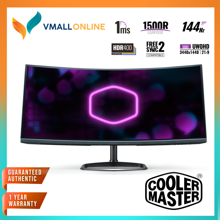 Cooler Master GM34-CW Ultrawide 34" Gaming Monitor 144hz/Freesync 2 ...