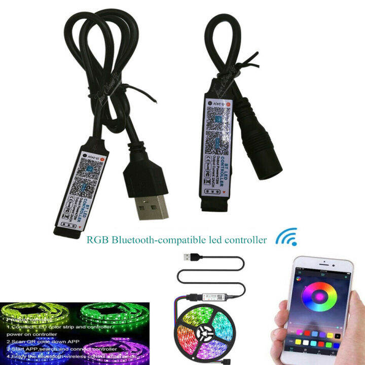 Mini RGB Bluetooth-Compatible Controller เพลง LED Light Strip ...