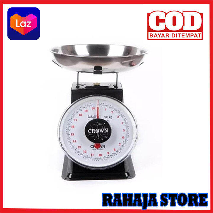 Timbangan duduk- jarum 20kg Merk CROWN stainless-barang kokoh awet murah | Lazada Indonesia