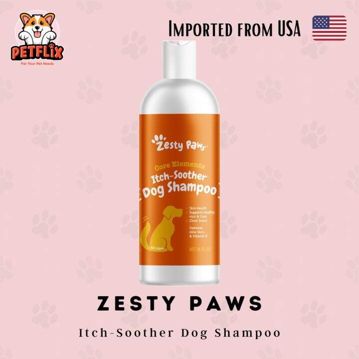 Zesty Paws Oatmeal Anti-Itch Dog Shampoo with Aloe Vera & Vitamin E 16 ...