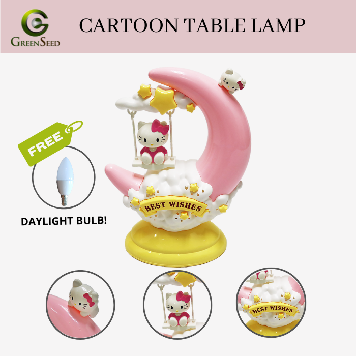 GS Lighting Cute Hello Kitty Table Lamp Desk Lamp Doraemon Moon Design Lampu Meja kanak kanak ...