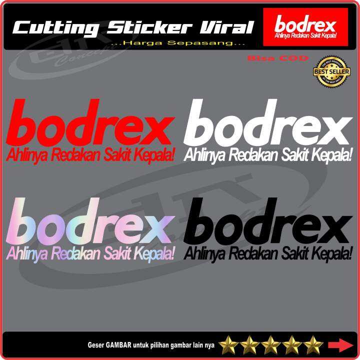 Sticker Stiker BODREX Viral Logo Hologram Motor Putih Vixion PCX Aerox ...