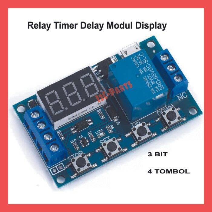 Relay Timer Delay Display 4 Tombol 6-30V Digital DC Time Module Switch ...