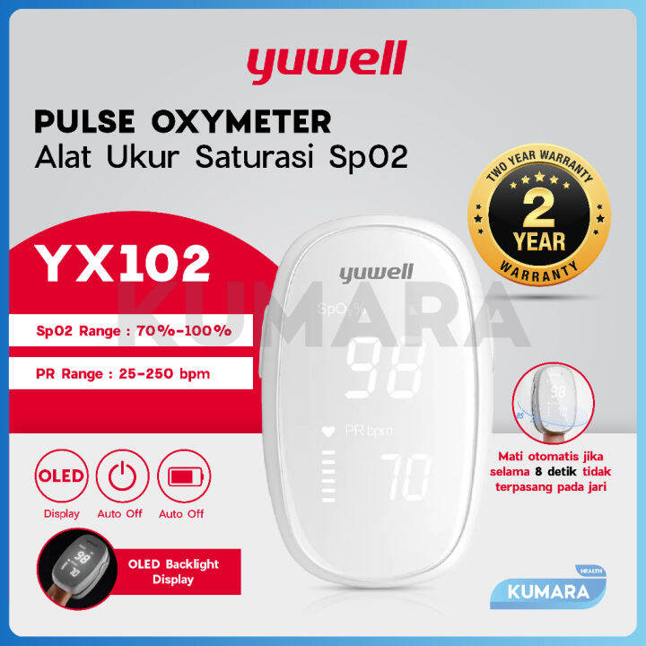 YUWELL - Pulse Oximeter YX 102 / Alat Cek Saturasi Oksigen | Lazada Indonesia
