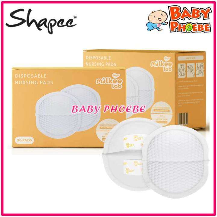 Shapee Milkee Lab Ultra Thin Disposable Nursing Breast Pad Pads 30pcs ...
