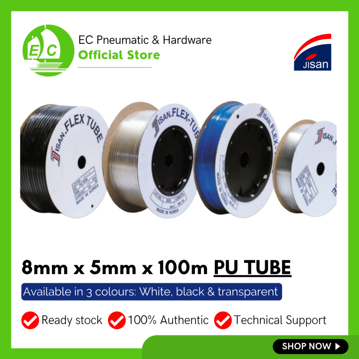 8MM x 5.0MM x 100M JISAN Korea PU Polyurethane Tube Pneumatic PU Tube PU Air Compressor Hose ...