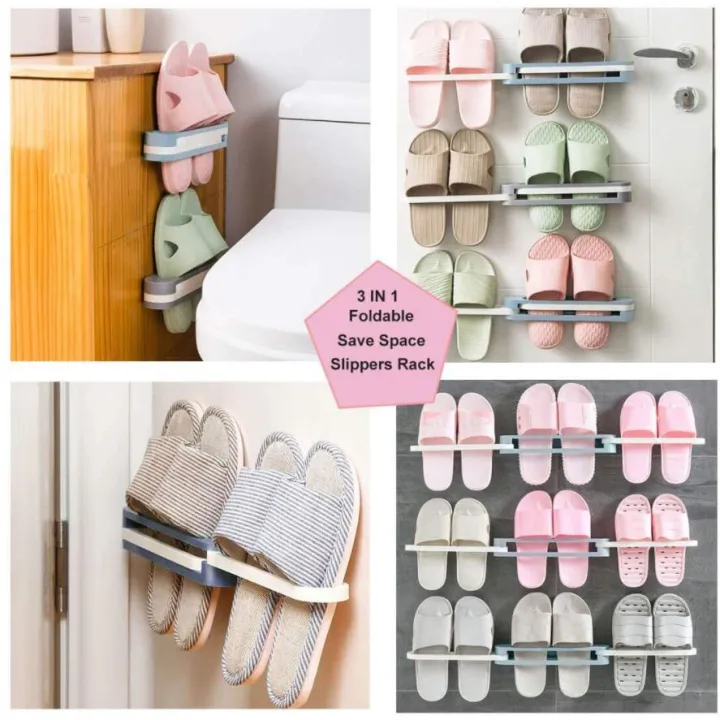 1 Piece 3 Folds Creative Slippers Wall Rack Mounted | Lazada PH
