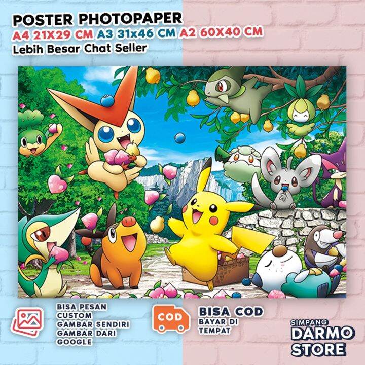 Poster Kartun Pokemon Pikacu Pika Terbaru Foster Hiasan Dinding Anak ...