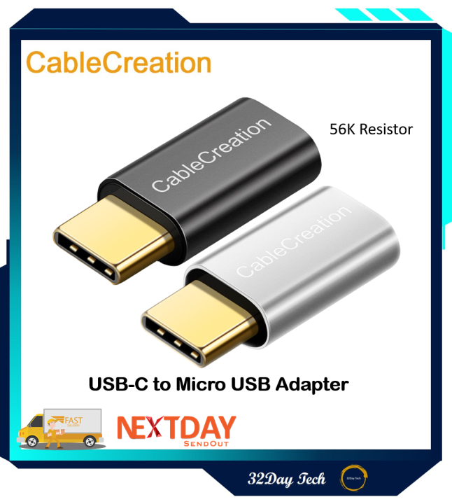 USB-C to Micro USB Adapter, CableCreation Micro USB Female to USB Type C Male Adapter, Data ...