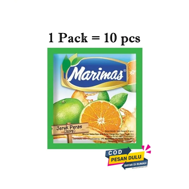 NEW MARIMAS JERUK PERAS isi 10 Sachet Minuman RASA BUAH Bubuk Instant MENYEGARKAN | Lazada Indonesia