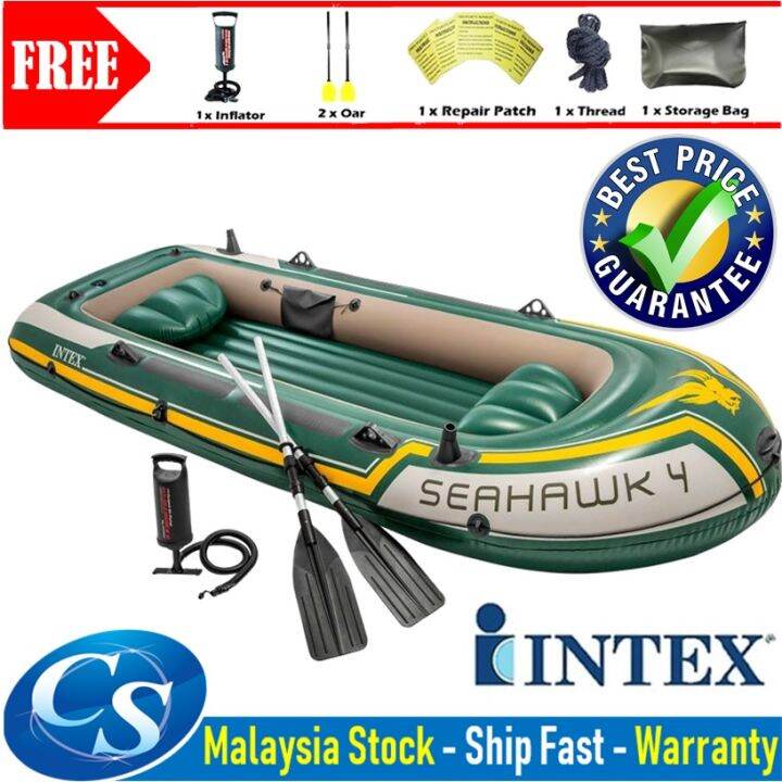SEAHAWK 4 INTEX 68351 4-Person Inflatable Raft Rafting Boat Set With ...