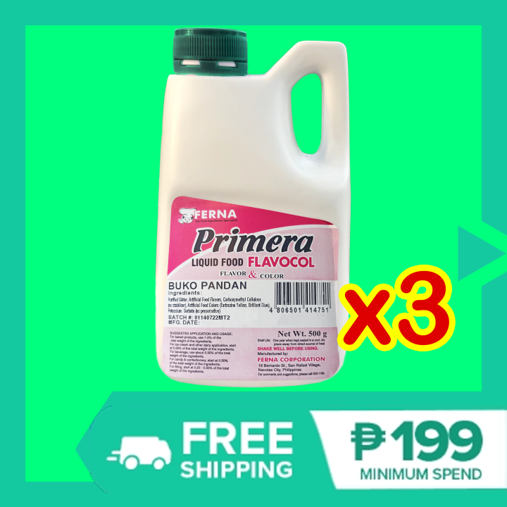 1.5kg FOOD COLOR FLAVORING for Baking (3x 500g) UBE STRAWBERRY BUKO ...