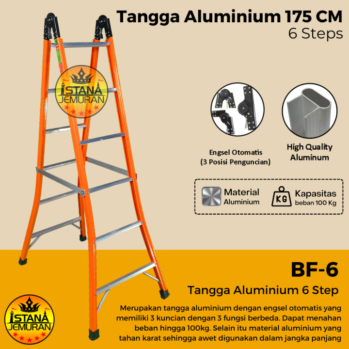 Tangga Lipat Aluminium 175 cm Murah / Tangga Rumah Portable Alumunium 1 ...