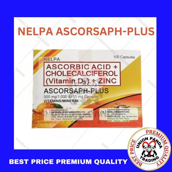 Nelpa Ascorsaph Plus Ascorbic Acid Vitamin C 500 Mg Cholecalciferol