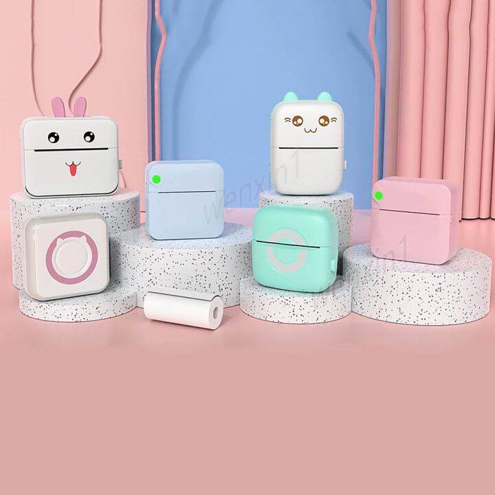 【11 Cute Shapes】 Handheld Portable Mini Printer Portable Thermal Photo ...