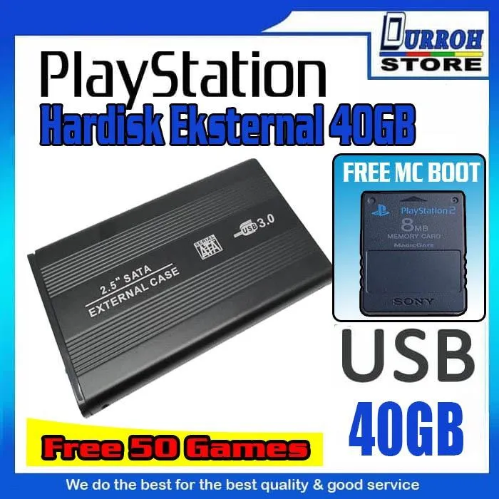HARDISK/HARDIS EKSTERNAL GAME PS2 40 GB FOR PLAYSTATION 2 FREE MC BOOT ...