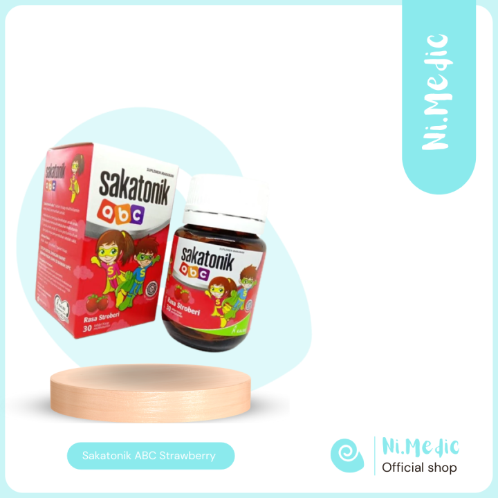 SAKATONIK ABC RASA STRAWBERRY BOTOL 30 TABLET | Nimedic | Suplemen dan ...