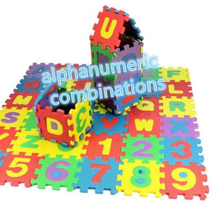 36 Alphanumeric Combinations Alphabet Numbers Eva Play Mat Abc Foam