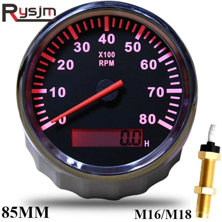 85mm Auto Tachometer 3000 RPM 8000 RPM Meter Waterproof Marine Tacho ...