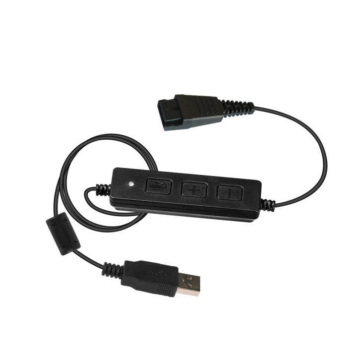 GN & Jabra type QD cable with USB plug, volume controller, call center ...