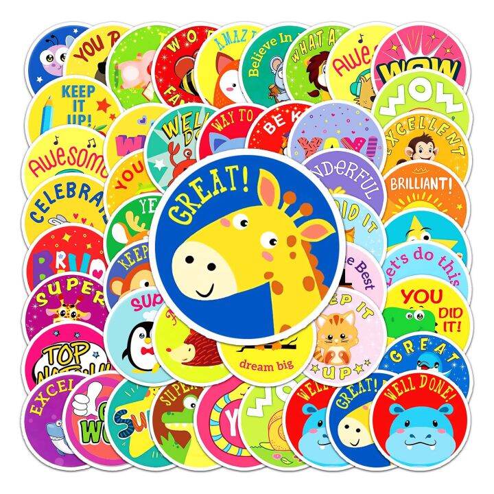 (Ready Stock) 50pcs Reward Stickers Encouragement Sticker for Kids ...