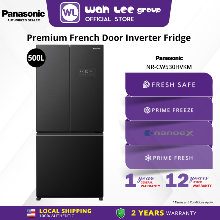 Panasonic 500L Premium French Door Refrigerator NR-CW530HVKM Inverter ...