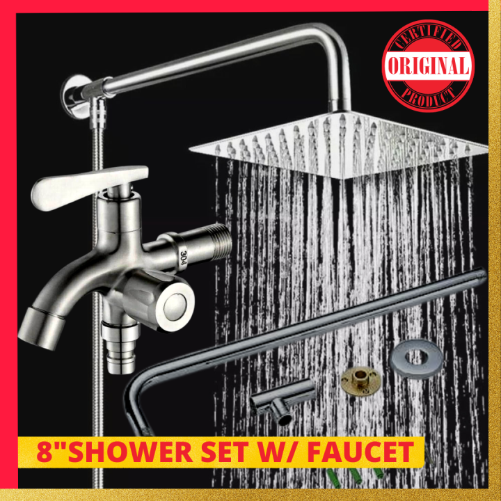 🚿🛁 Vermerch 8" Shower Set 304 Stainless Steel Complete Set with SUS304 ...