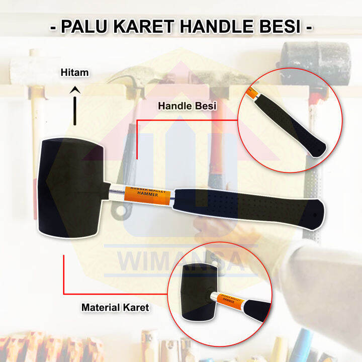 WMS-PALU KARET HANDLE BESI - RUBBER MALLET HAMMER | Lazada Indonesia