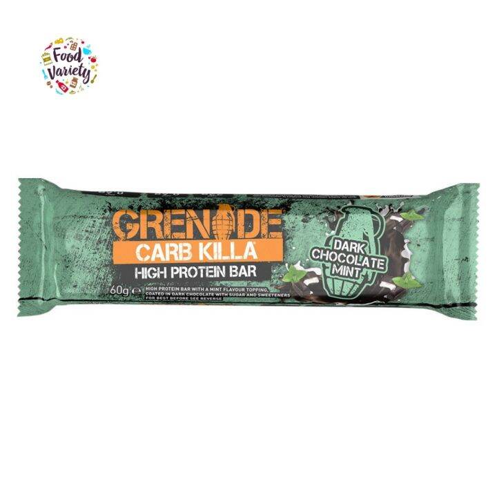 Grenade High Protein Bar Dark Chocolate Mint 120g เกรนเนต โปรตีนบาร์ผสม ...