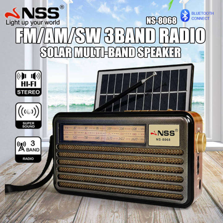 NSS - FM/AM/SW 3 Band Radio Wireless Bluetooth Speaker BT/USB/TF Card ...