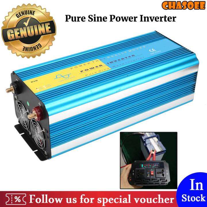 LCD USB Power Inverter Super Power Pure Sine Wave 2 Universal Plugs ...