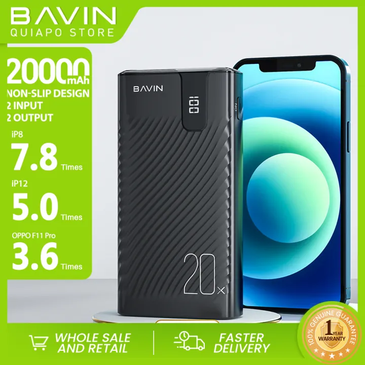 BAVIN PC133S 20000mAh Fast Charge Powerbank w/ Free 3 in 1 Cable for ...
