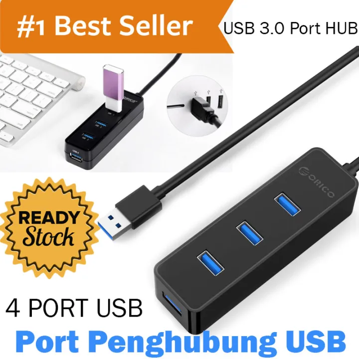 Orico Ultra Mini USB 3.0 High Speed HUB 4 Port 30CM Cable Kabel Port ...