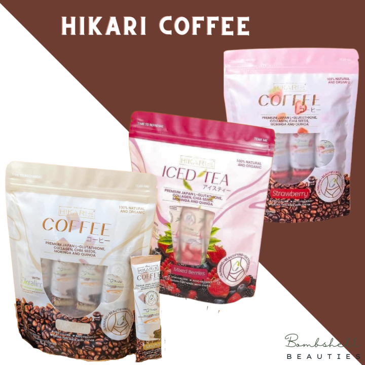 Original HIKARI COFFEE or ICED TEA (10 sachets per pack) - Low Calorie - Keto Friendly - Sugar ...