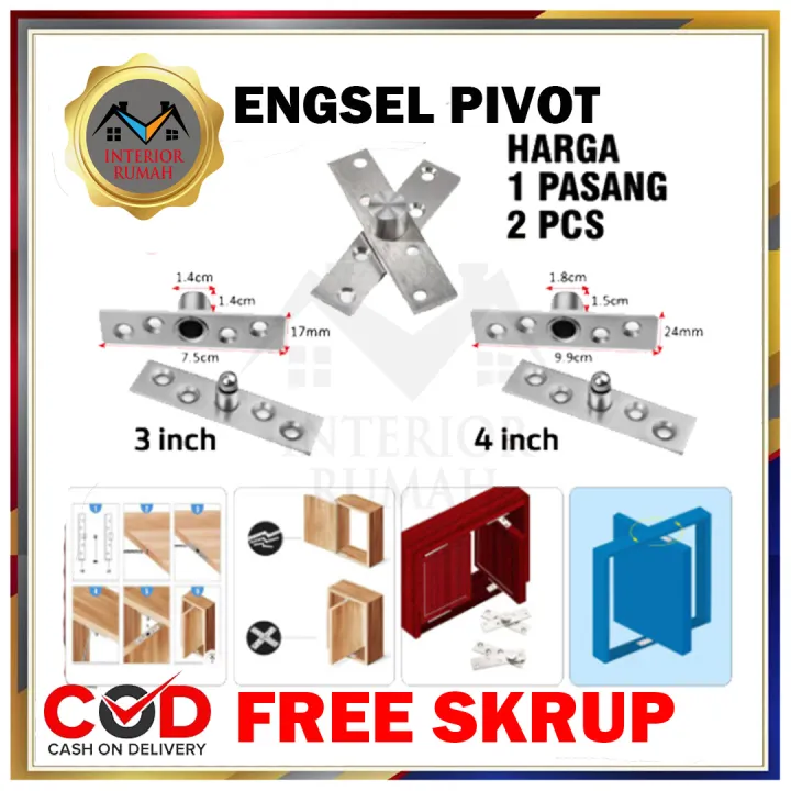 Engsel Pivot Engsel Putar 360 Derajat 3 inch & 4 inch Engsel Poros ...