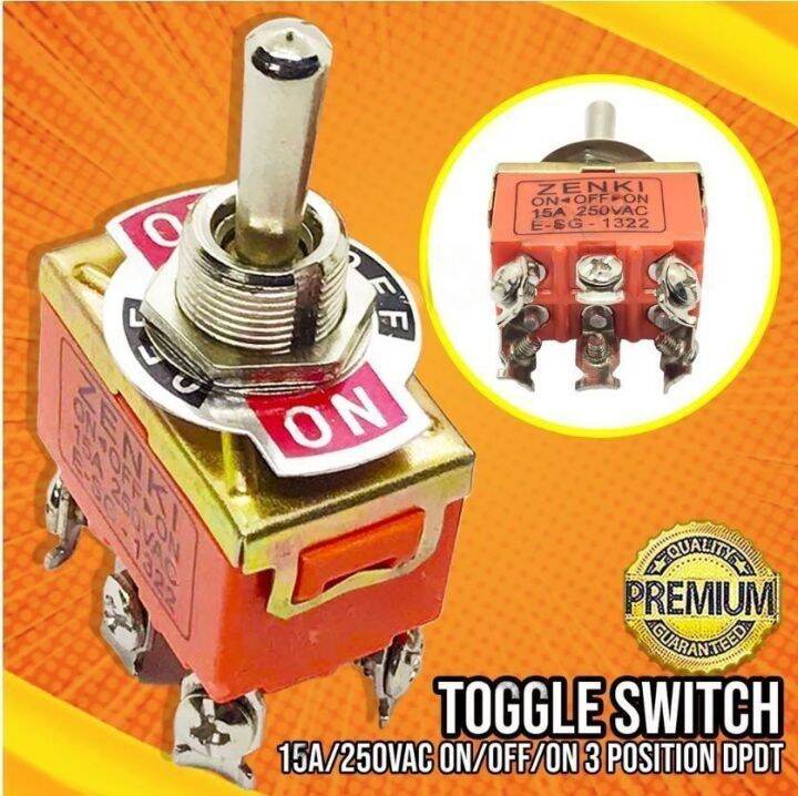 Micro switch E-TEN1322 toggle switch 6 pin head 3 grade switch double pole double throw toggle ...