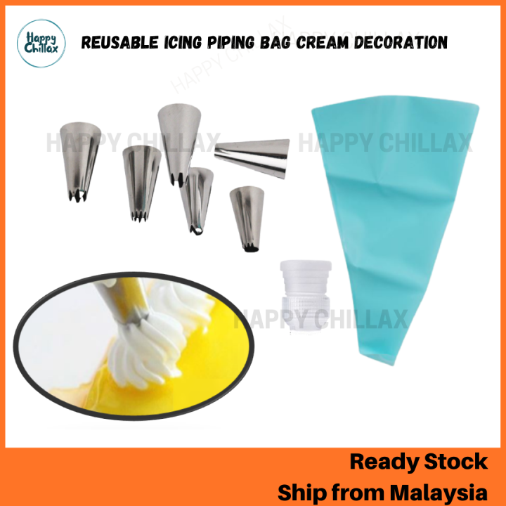 Icing Piping Cream Cream Decoration Cake Pastry Reusable Krim Paip ...