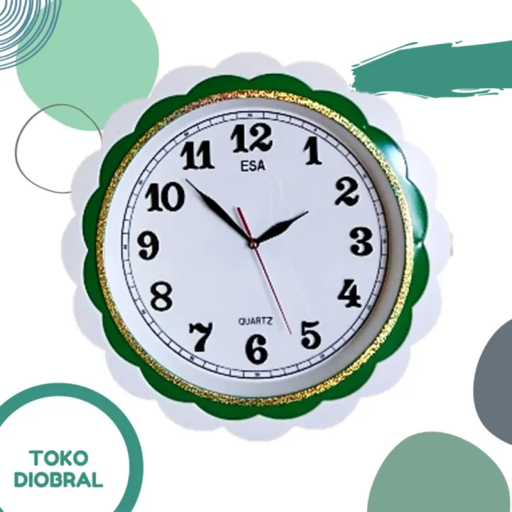 Jam Dinding Besar diameter 37 cm Putih ESA | Lazada Indonesia