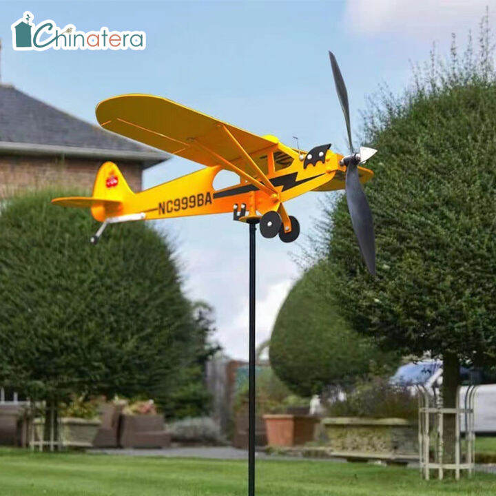 3D Airplane Wind Spinner Aircraft Windmill Plane Metal Airplane Weather ...
