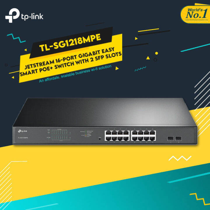 tp-link TL-SG1218MPE 18-Port Gigabit Easy Smart Switch with 16-Port PoE+ | JetStream Switch ...