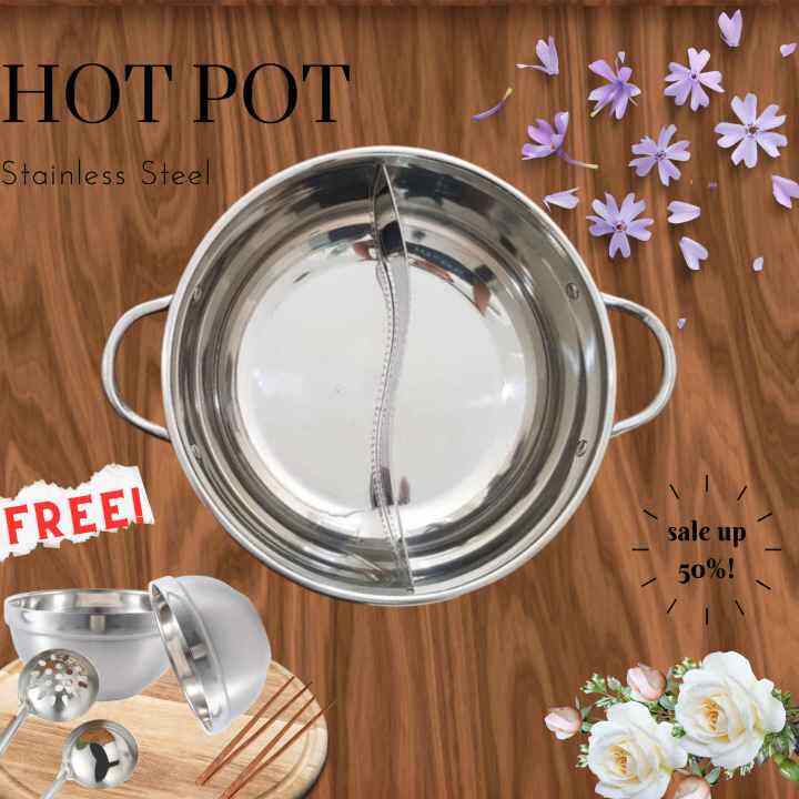 Panci Hotpot Sekat / Suki Shabu Stainless Pot / PANCI SUKI MANGKOK Kua ...
