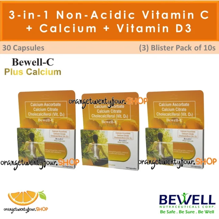 The new 2022 Bewell-C Plus Calcium 3 in 1 Vitamins 1000mg (30 capsules) | Lazada PH